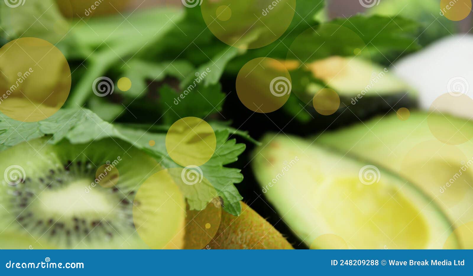 Image of Falling Yellow Spots Over Fruits Stock Photo - Image of fresh ...