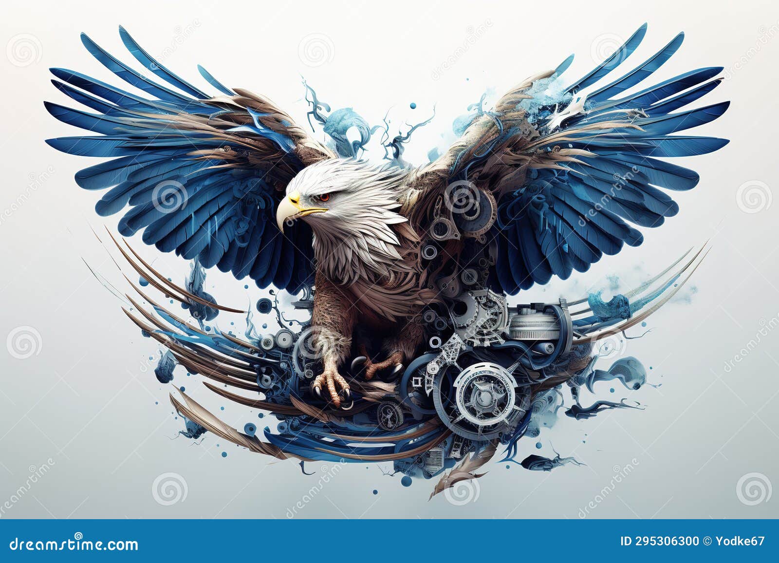 Image of Fantasy of Flying Eagle. Birds Stock Illustration ...