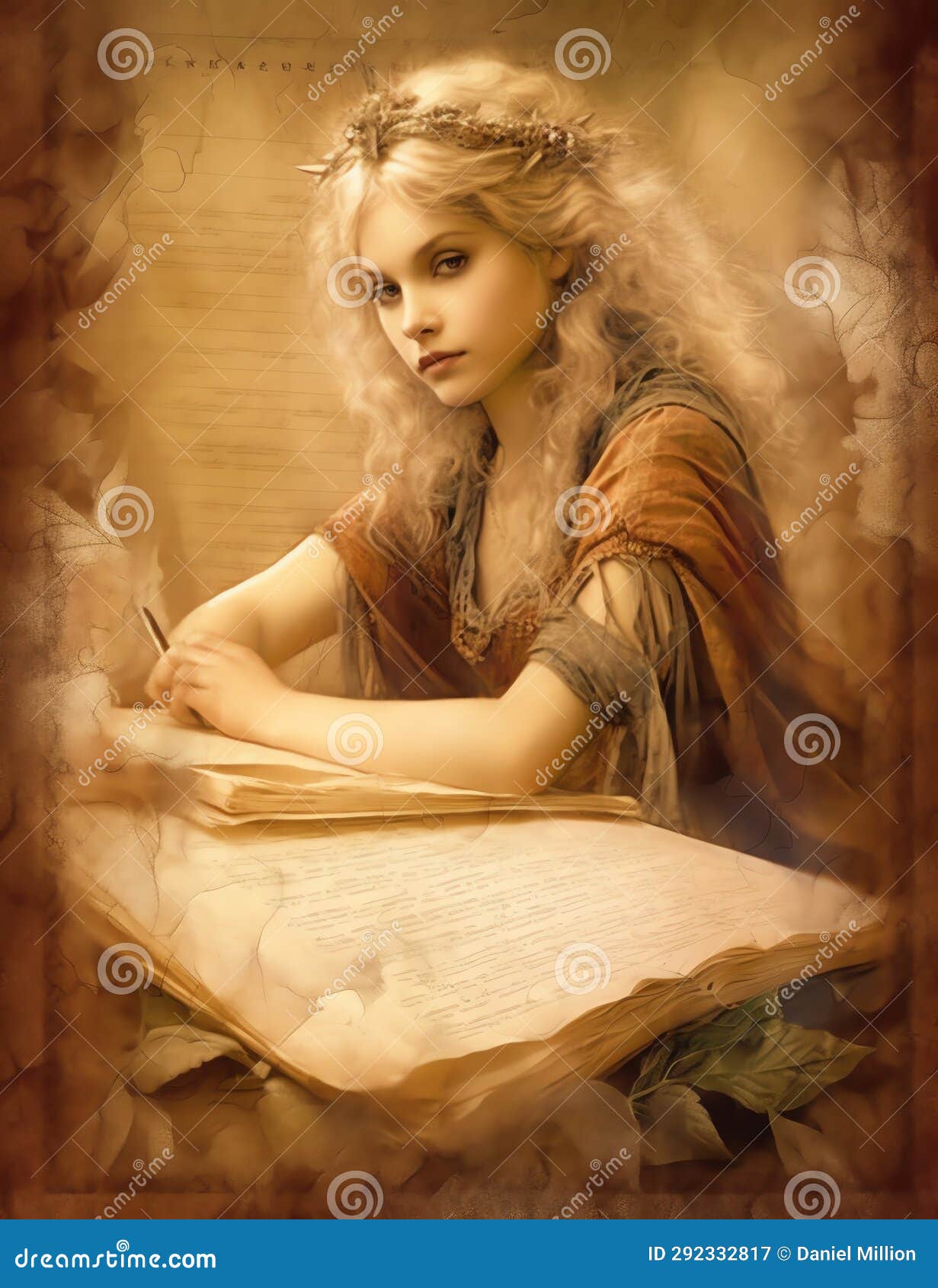 Fantasy Junk Journal Digital Paper Stock Illustration - Illustration of ...