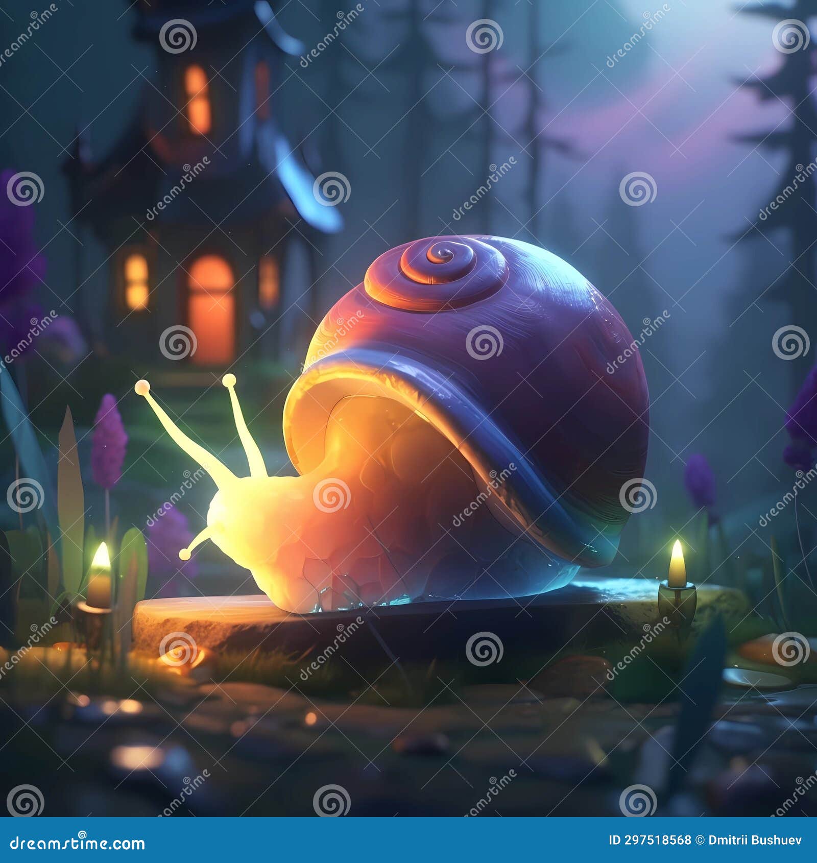 Fantasy Snail: Magic and Mystery in Every Trail Stock Illustration ...