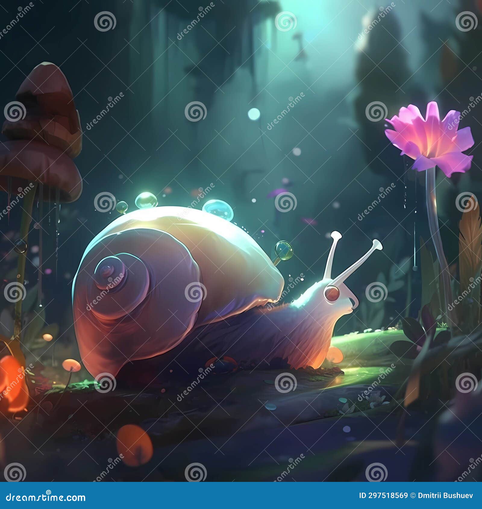 Fantasy Snail: Magic and Mystery in Every Trail Stock Illustration ...