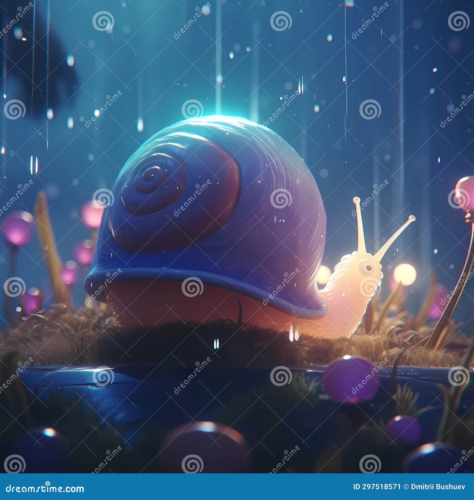 Fantasy Snail: Magic and Mystery in Every Trail Stock Illustration ...