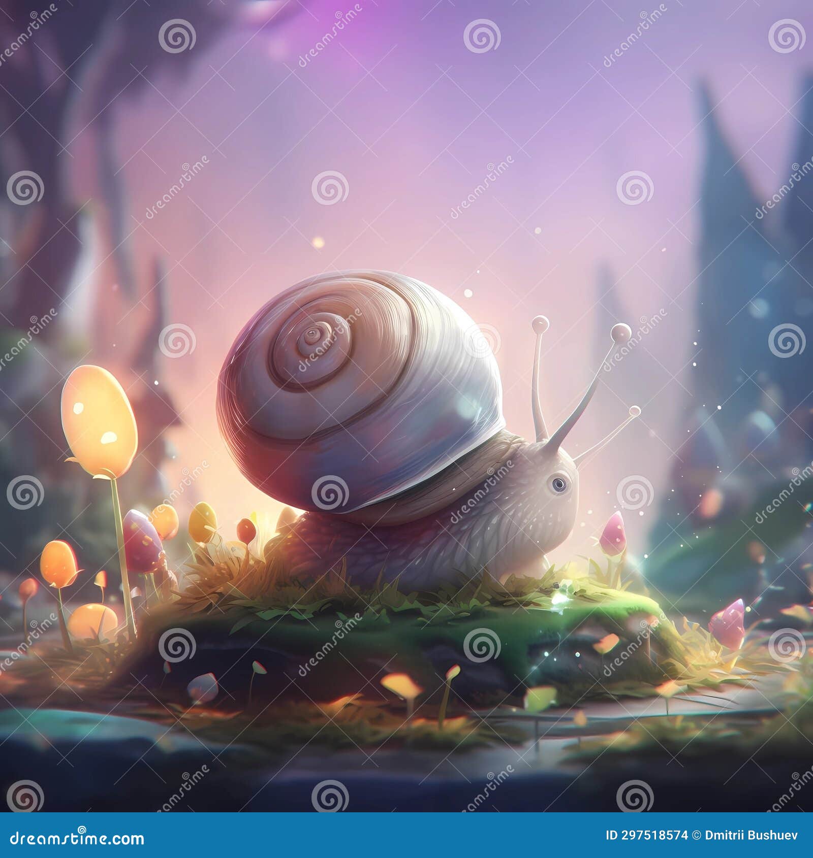 Fantasy Snail: Magic and Mystery in Every Trail Stock Illustration ...
