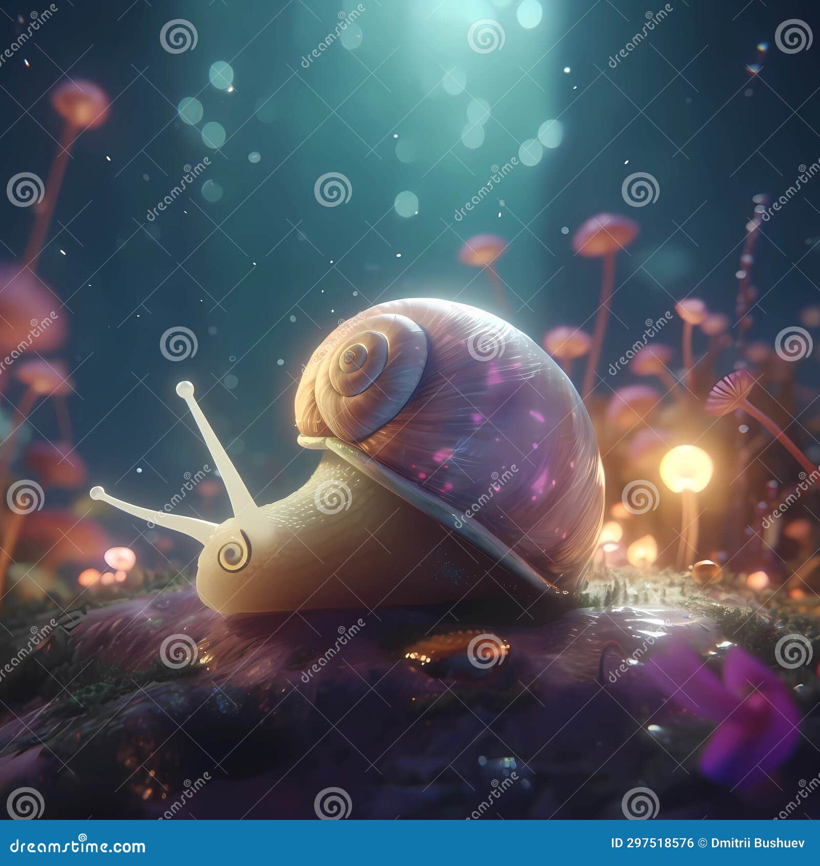 Fantasy Snail: Magic and Mystery in Every Trail Stock Illustration ...