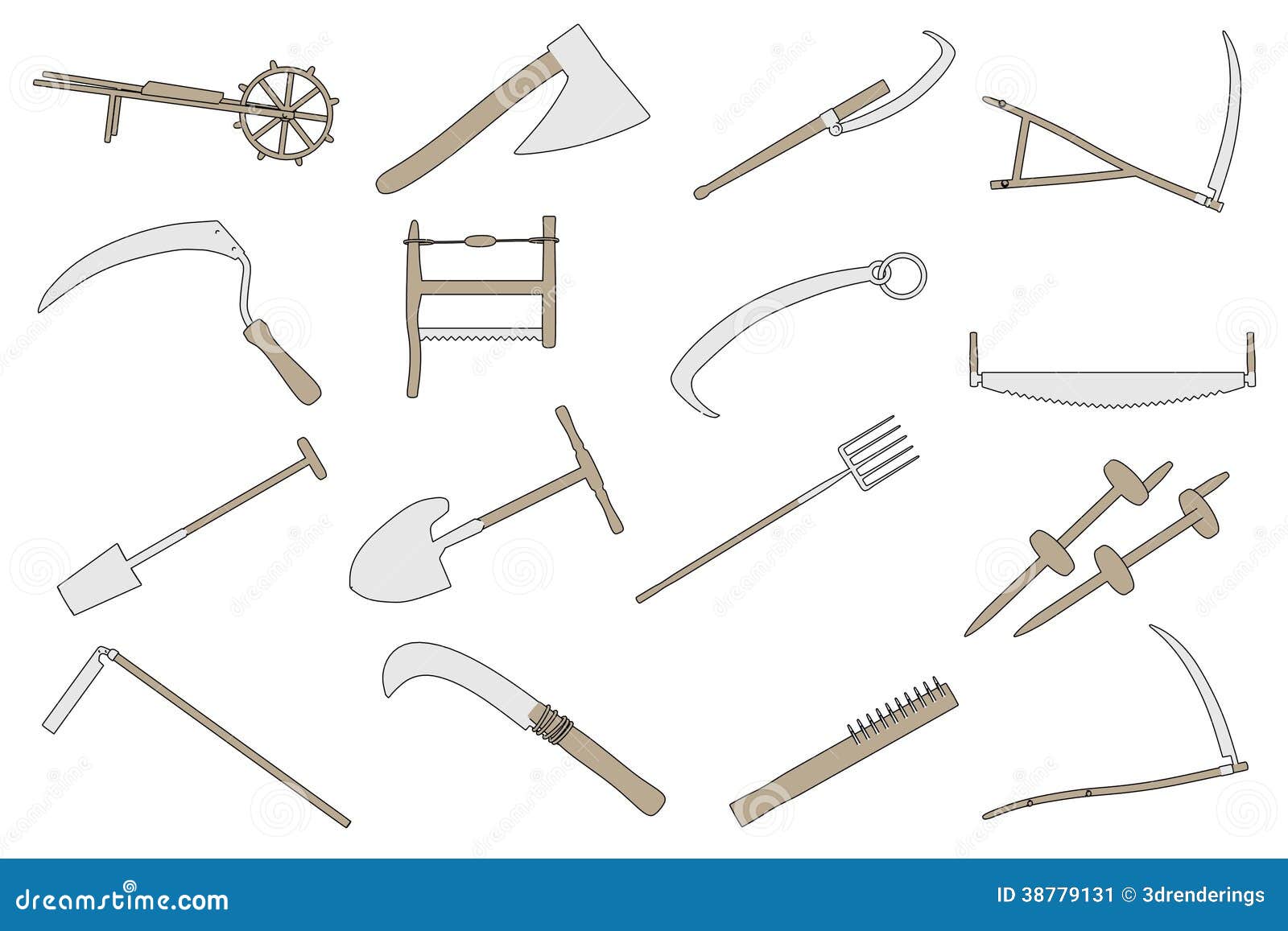 Image of farming tools stock illustration. Illustration of tool - 38779131