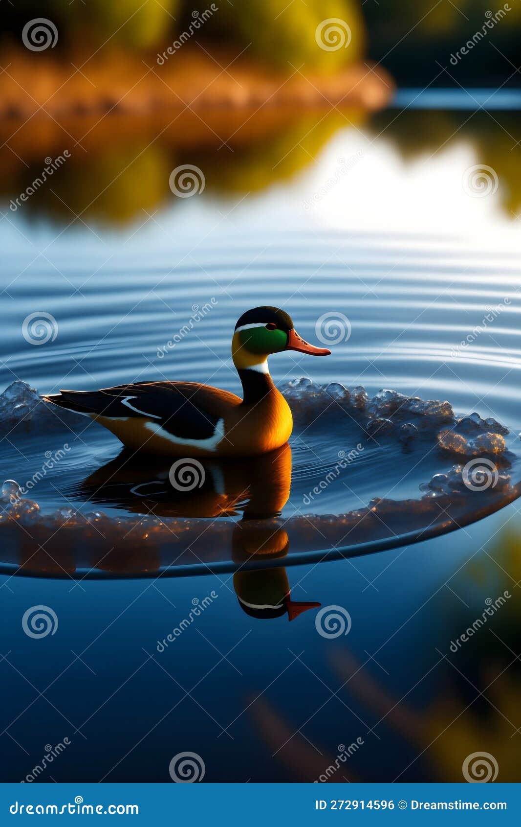 Image of the Feathery Birds Looking at Its Reflection in the Clear Lake ...