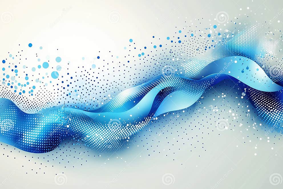 Abstract Blue and Silver Background with Modern Wave Design Stock Image ...