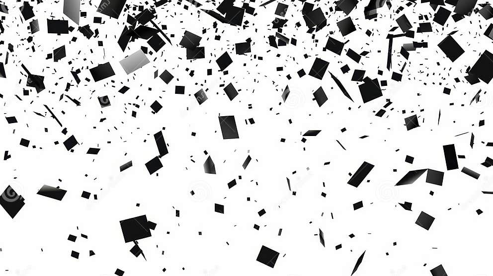 Abstract Black and White Geometric Shapes Falling - Generative AI Stock ...