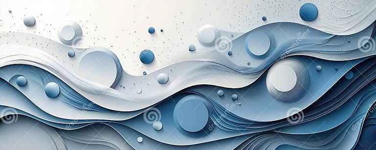 Abstract Background with Flowing Blue Circles and Wave Patterns Stock ...