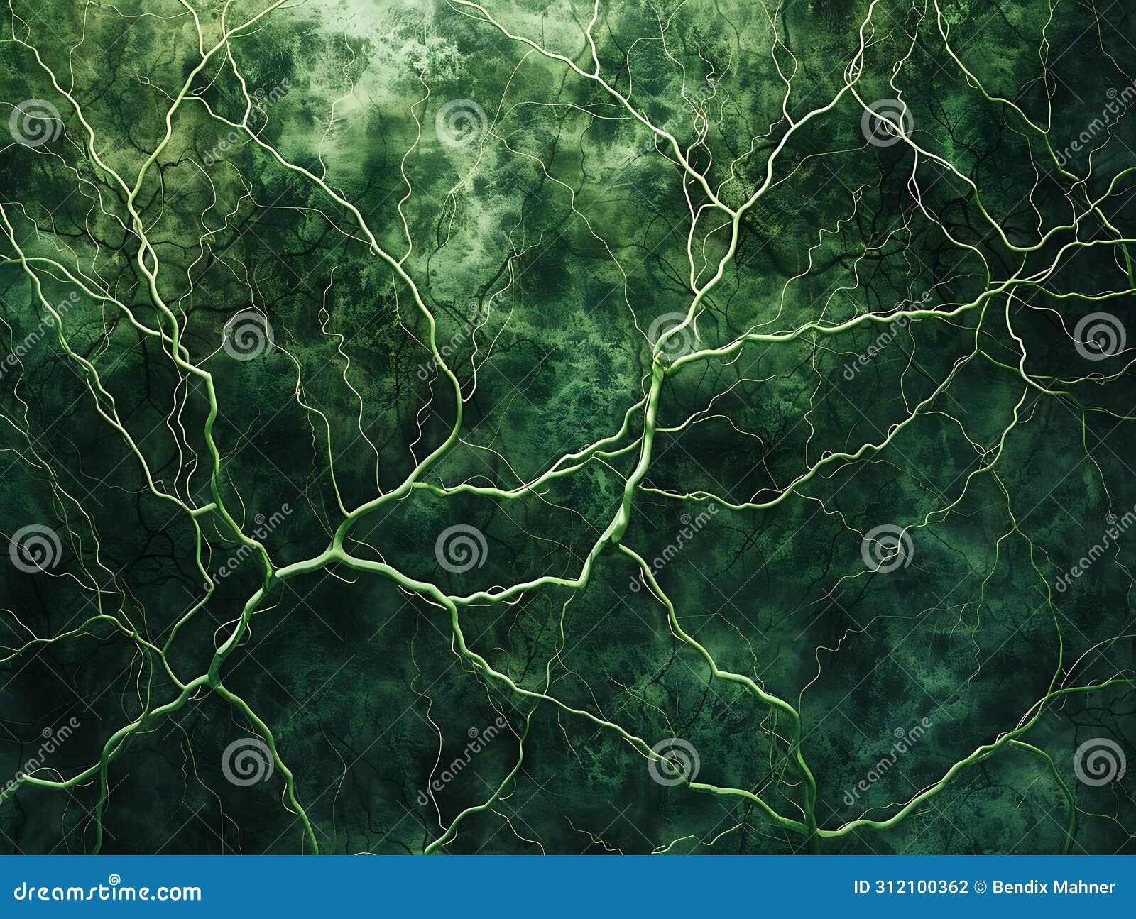 Abstract Vines Network Background - Lush Greenery Nature Illustration ...
