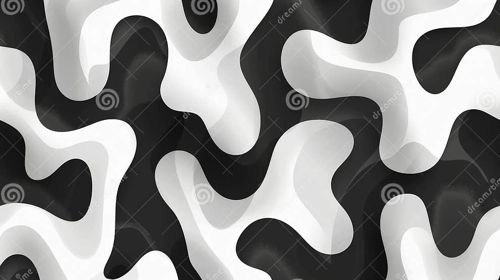 Abstract Black and White Wavy Pattern Stock Illustration - Illustration ...