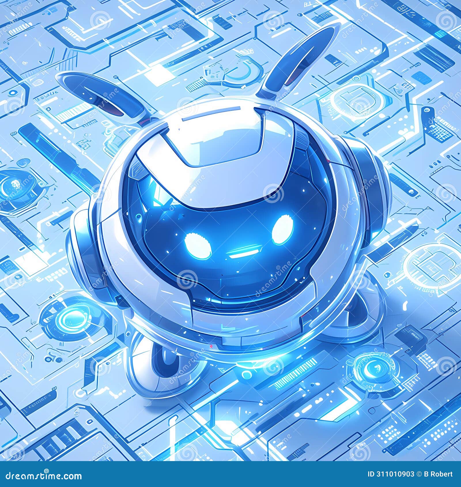 Elegant Robot Icon Set for Contemporary Designs Stock Illustration ...