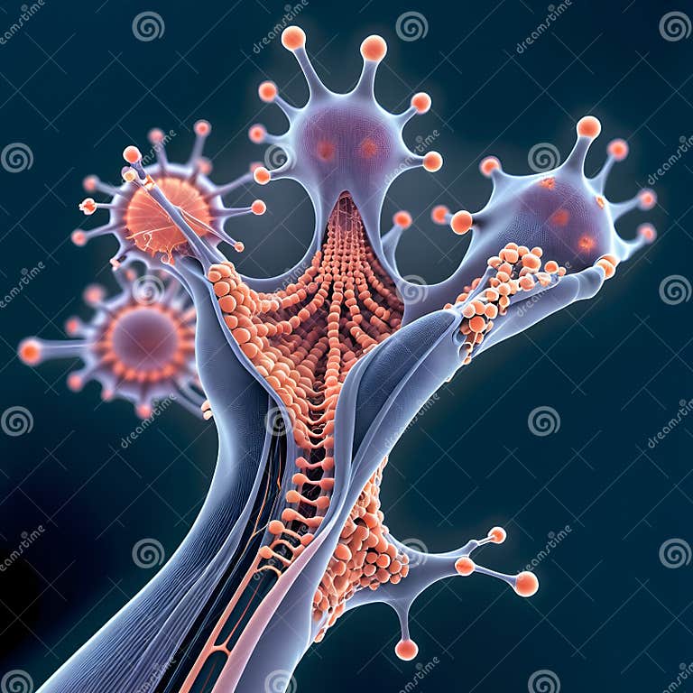 An Artistic Representation of a Cellular, Virus Structure. Stock ...