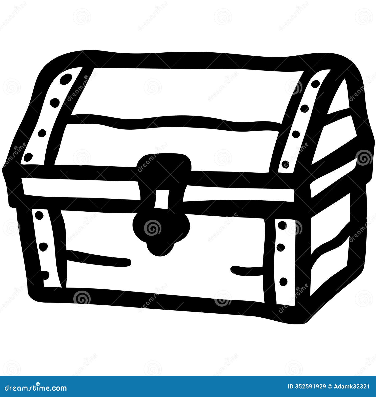Treasure Chest Black Outline Vector Art for Creative Design Projects ...