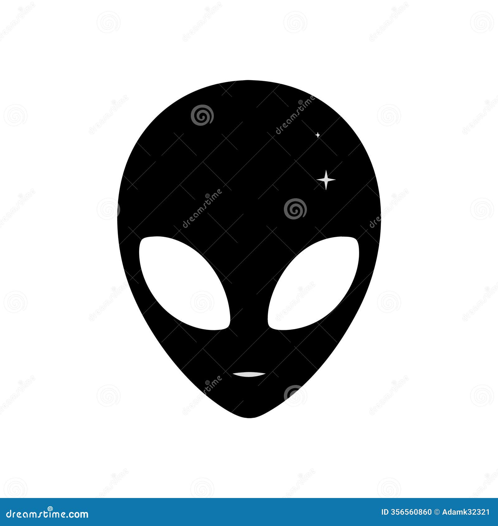Alien Head Silhouette Vector for Sci-Fi and Futuristic Designs Stock ...
