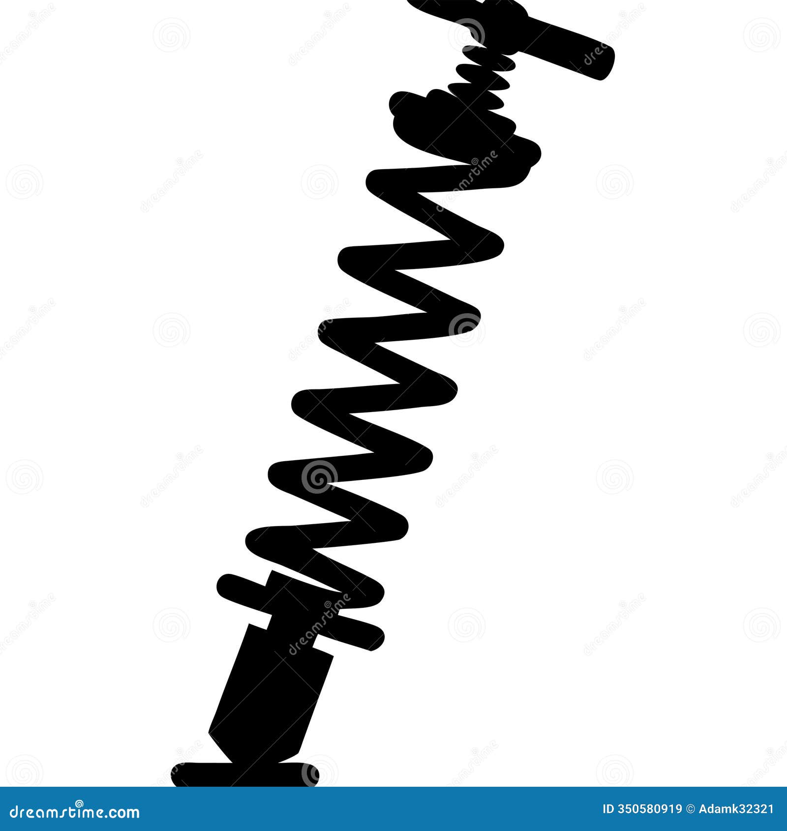Black Silhouette Mechanical Spring on Grey Background Vector ...