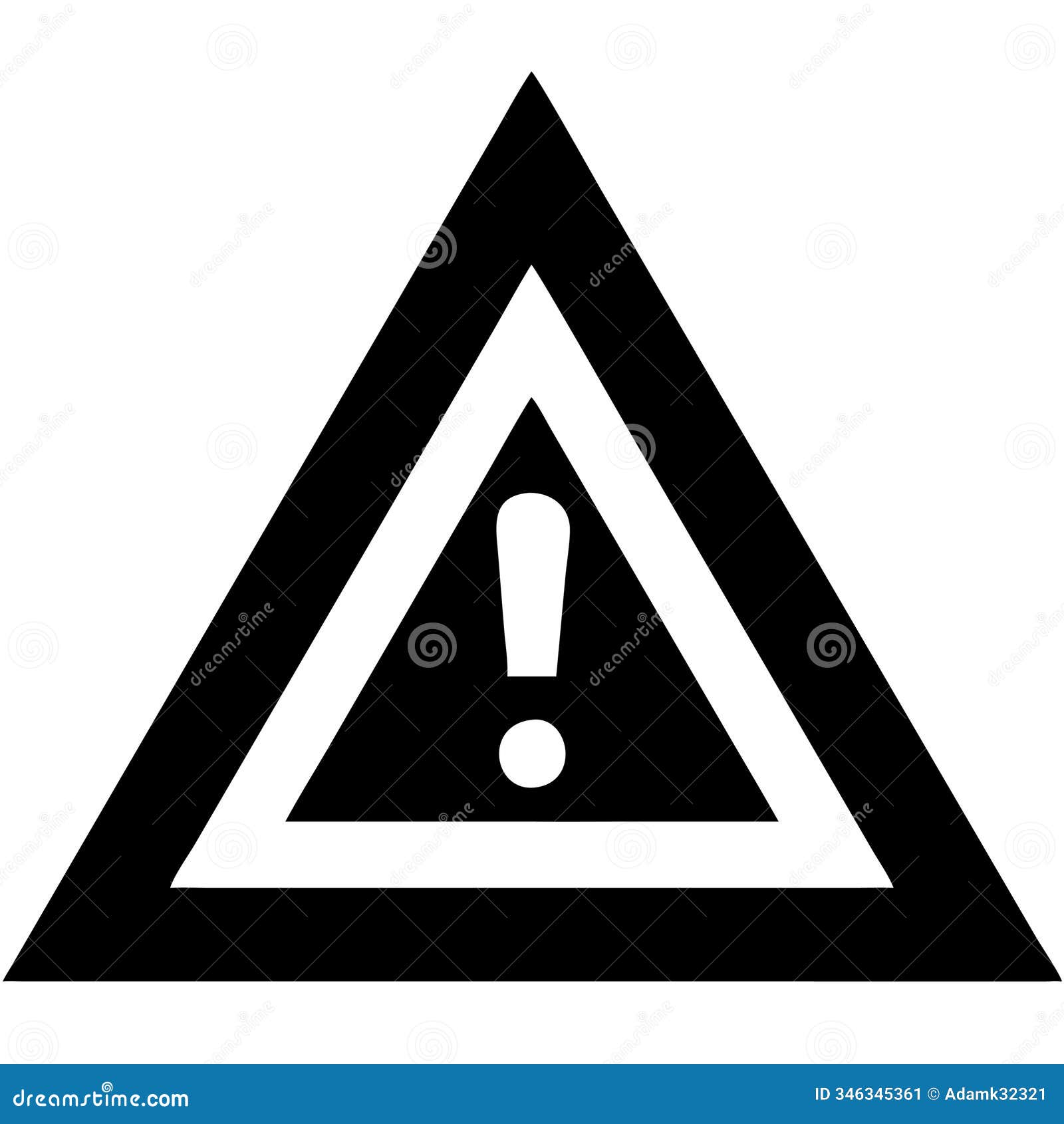 Exclamation Mark Warning Sign Black Triangle Vector Illustration Stock ...