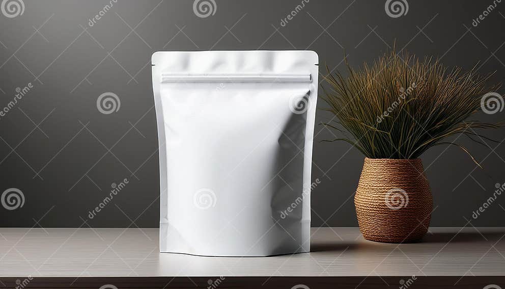 A Blank Packaging Bag on a Table that Can Be Designed Neutral ...