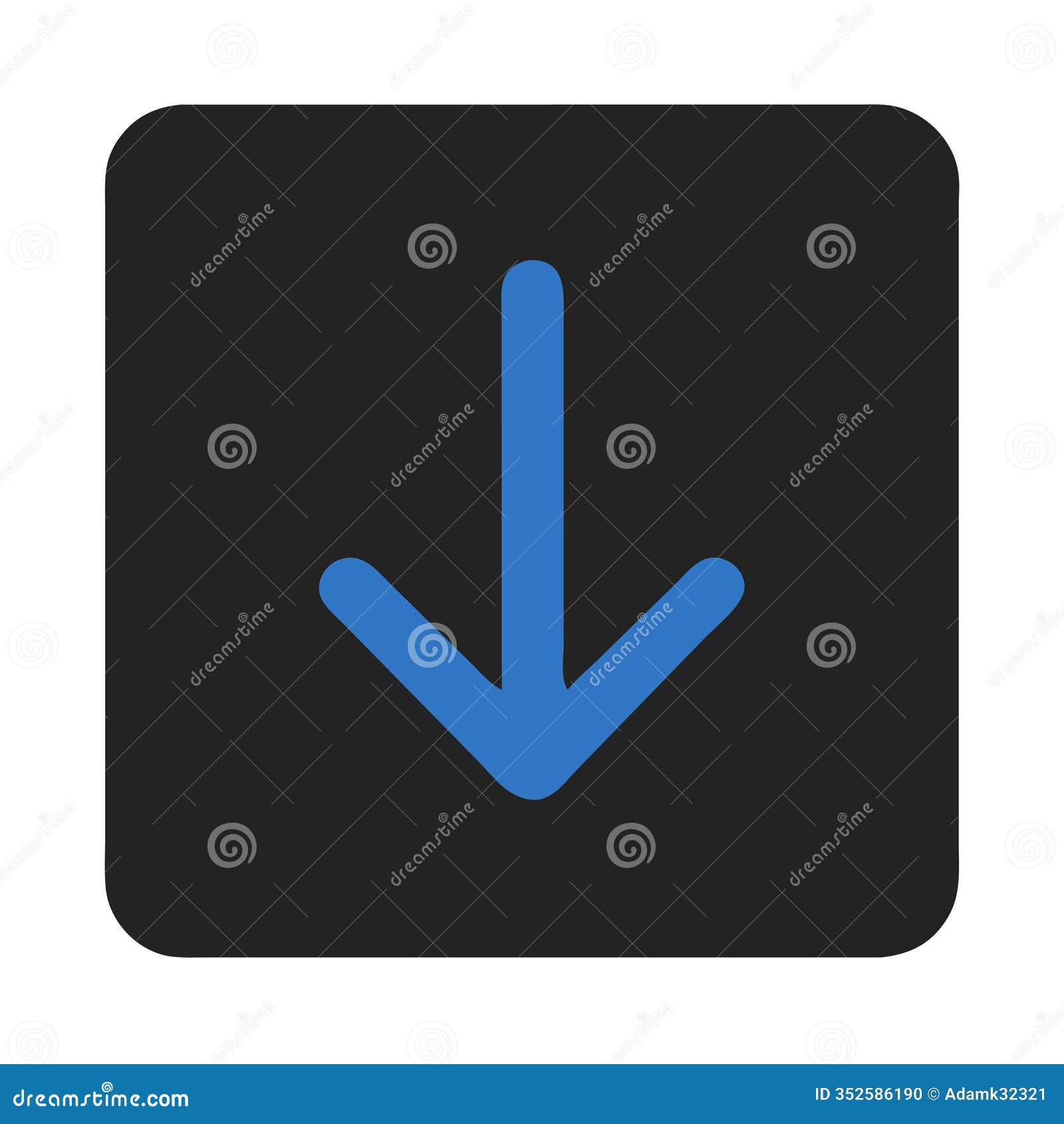 Downward Arrow Blue Vector for Apps and Websites Stock Illustration ...