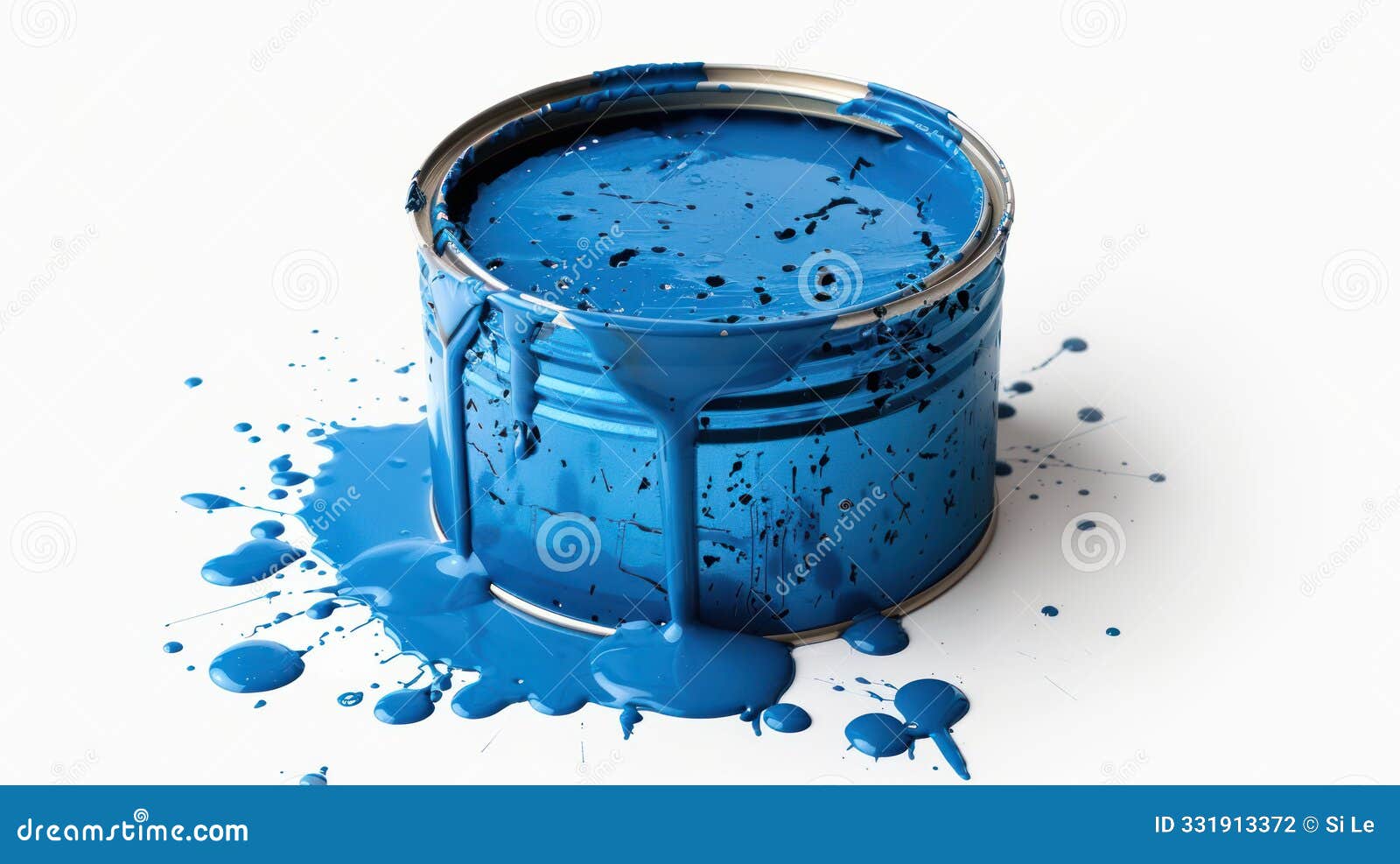 Blue Paint Can with Drips - Isolated Cutout Object with Shadow Stock ...
