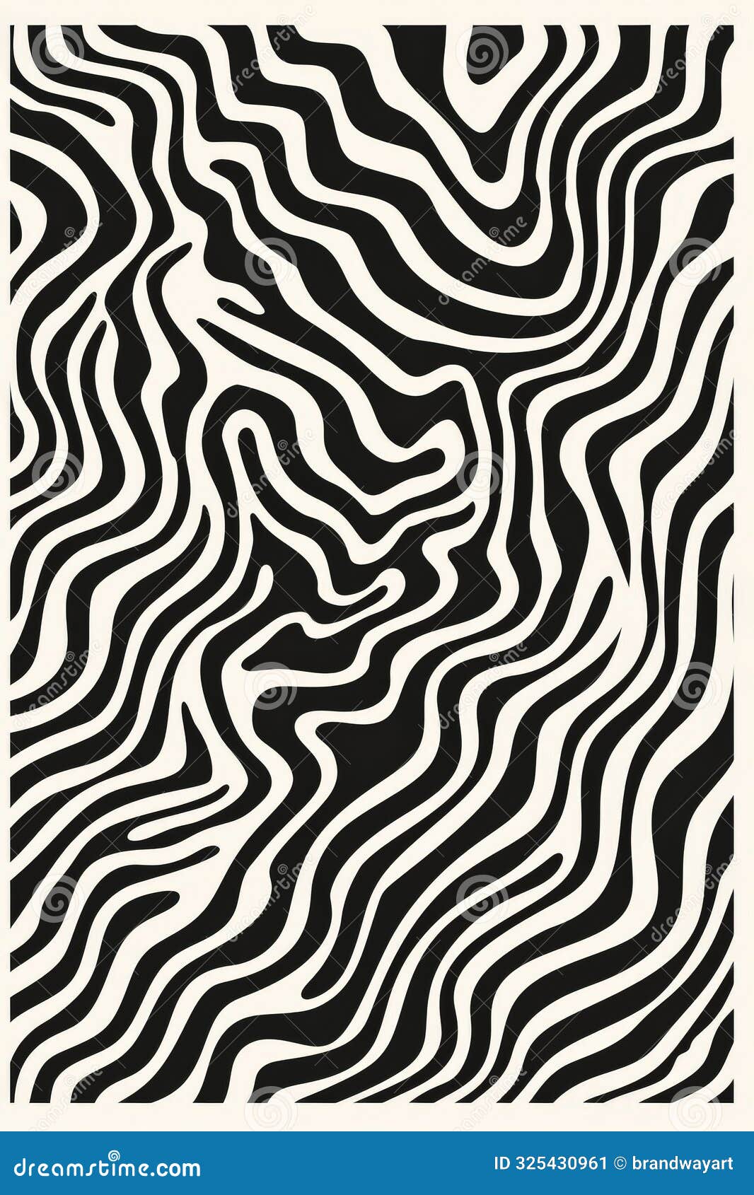 Abstract Black and White Wavy Pattern Stock Illustration - Illustration ...