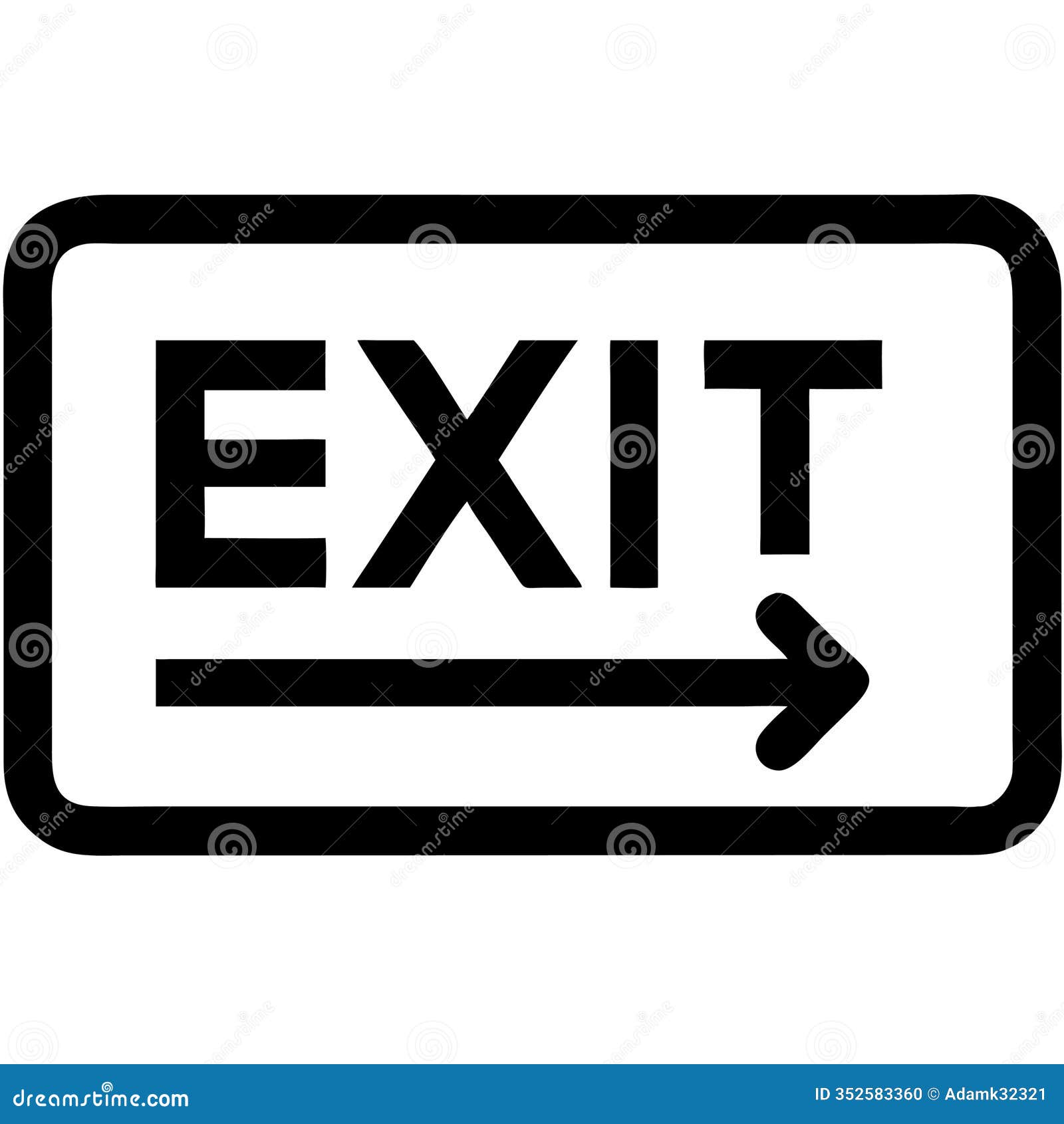 Bold Exit Sign with Arrow for Emergency Safety Directions Stock ...