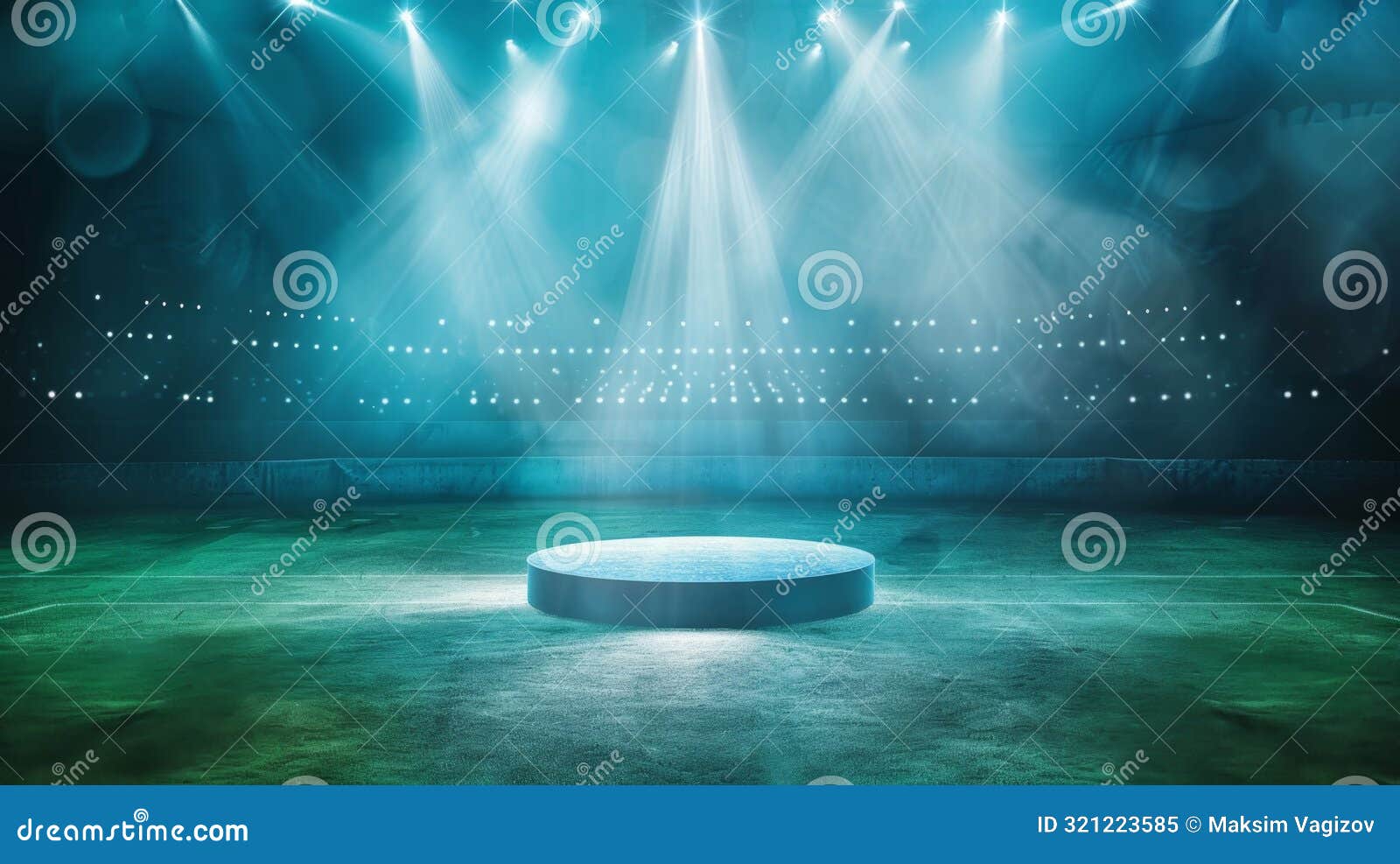 Stadium Spotlight with Circular Platform, Generative AI Stock Image ...