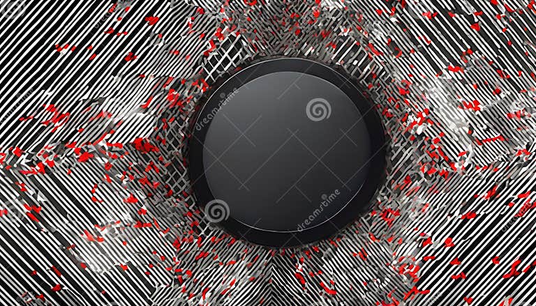 Abstract Circular Void with Dynamic Striped and Red Dot Pattern Stock ...