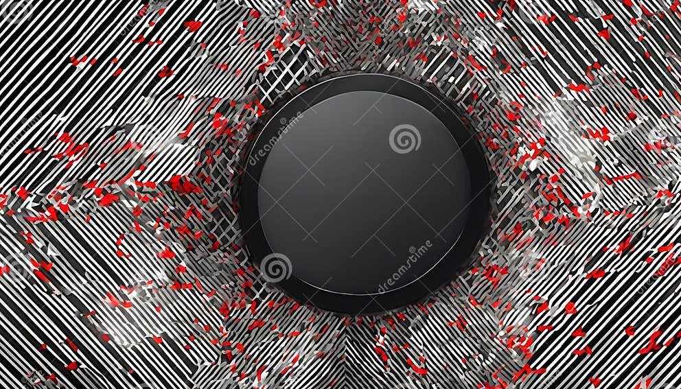 Abstract Circular Void with Dynamic Striped and Red Dot Pattern Stock ...