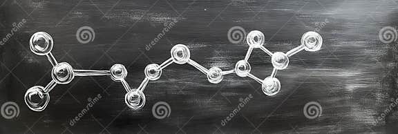 Chalk Drawing of Molecular Structure on Blackboard Stock Illustration ...
