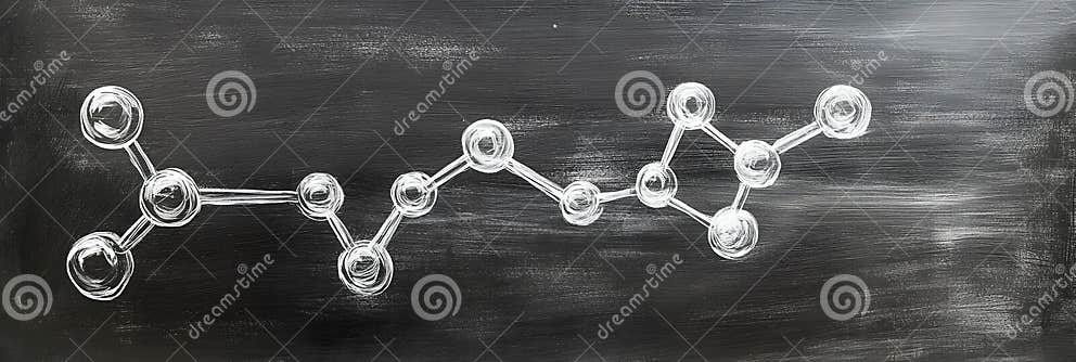 Chalk Drawing of Molecular Structure on Blackboard Stock Illustration ...
