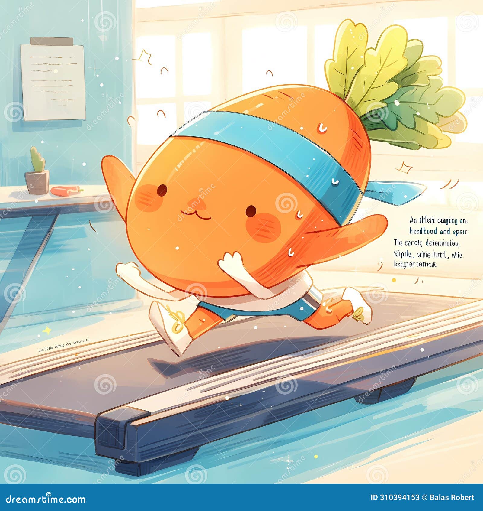 Cute Carrot Character in Fitness Mode Stock Illustration - Illustration ...