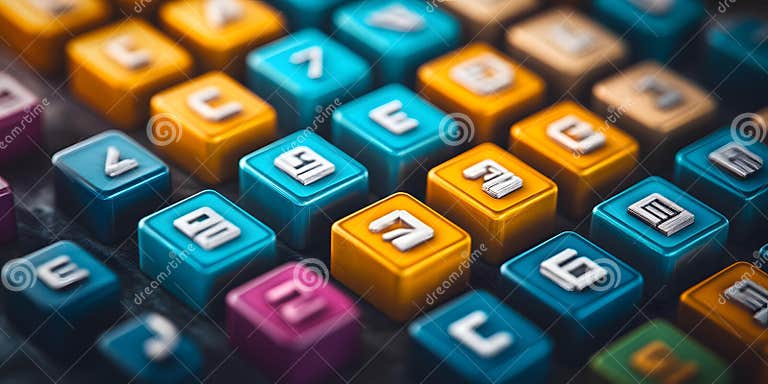 Colorful Three-Dimensional Dice Arrangement Stock Illustration ...