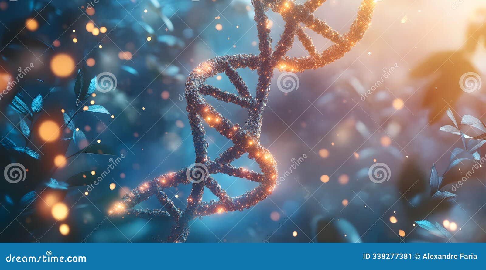 Close-up of DNA Double Helix Structure Stock Illustration ...