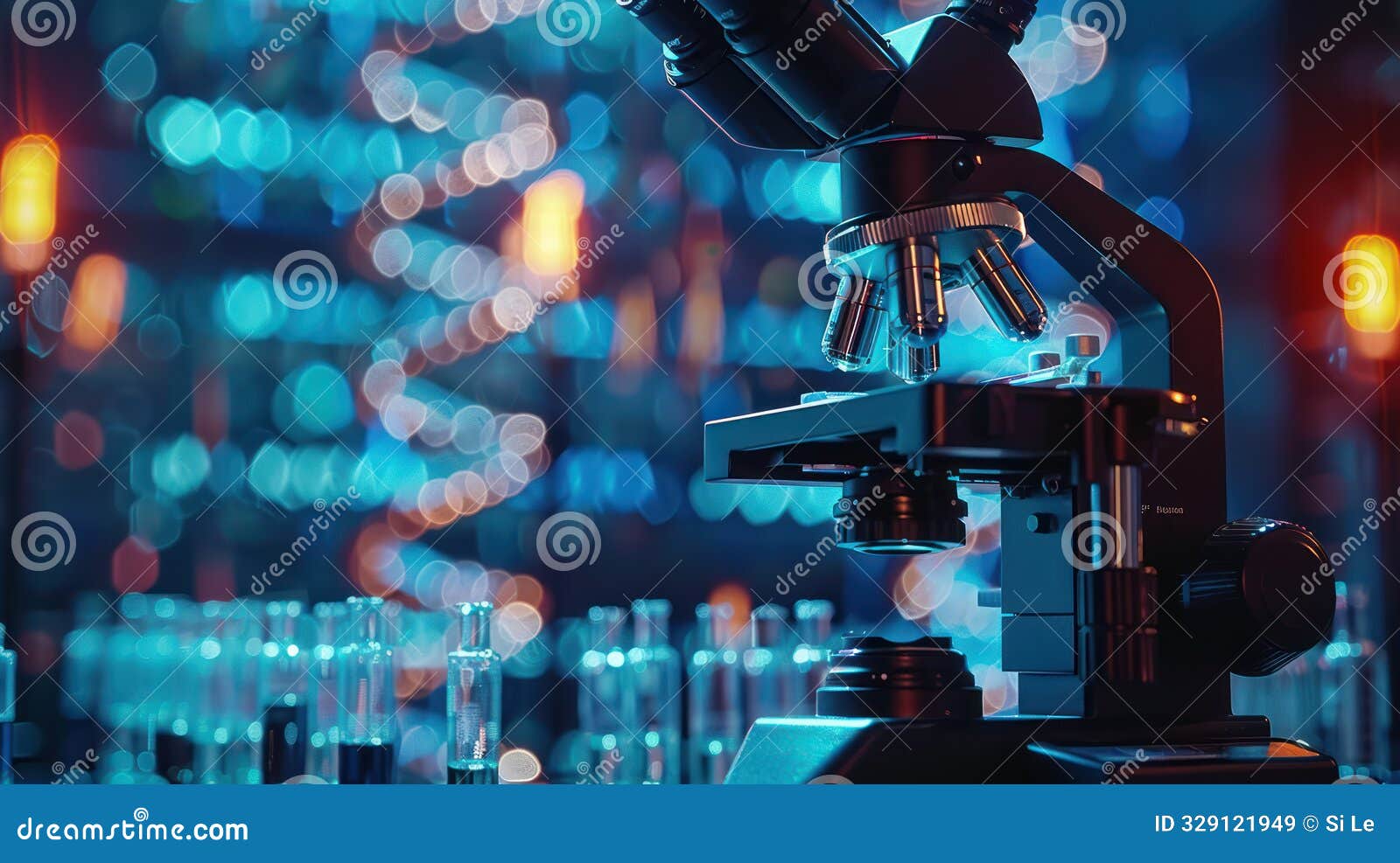 Medical Research: DNA Sequencing and Biotechnology with Microscope and ...