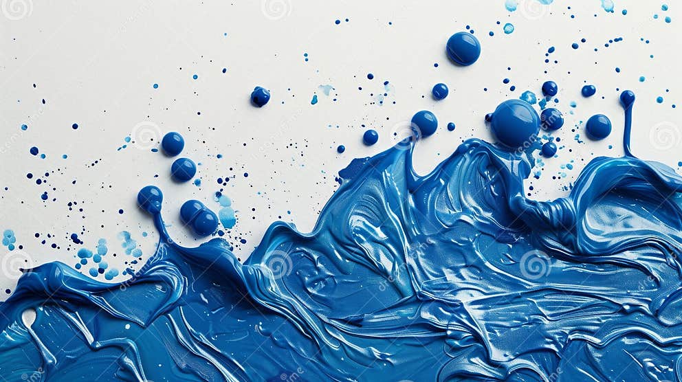 Blue Paint Drips and Splatter Stock Photo - Image of vibrant, paint ...