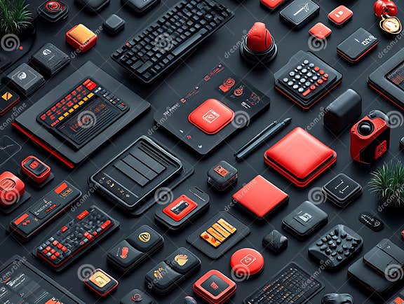 Image Features a Collection of Floating Keyboard Keys in Various ...