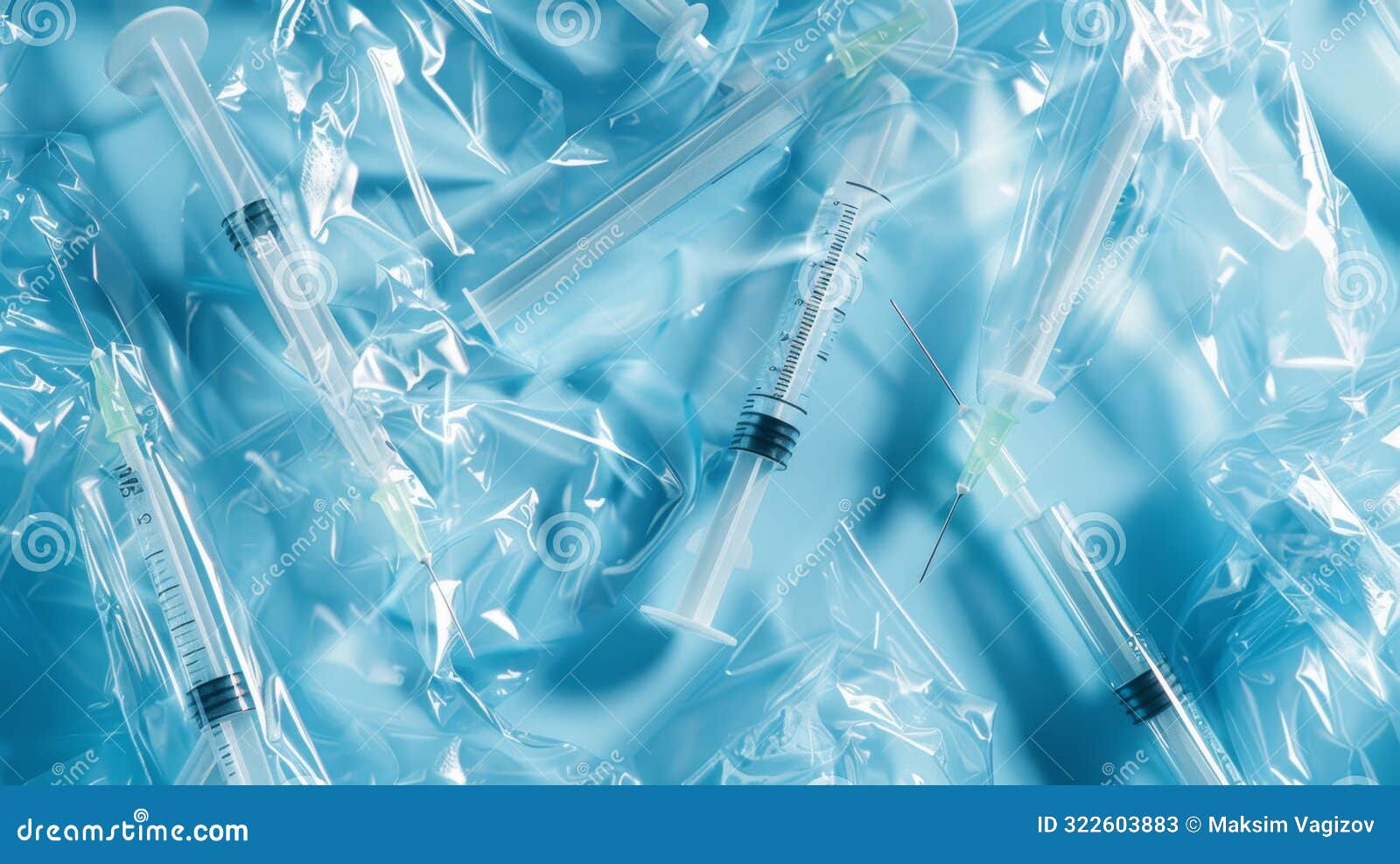 Medical Syringes on Plastic Wrapping, Generative AI Stock Image - Image ...