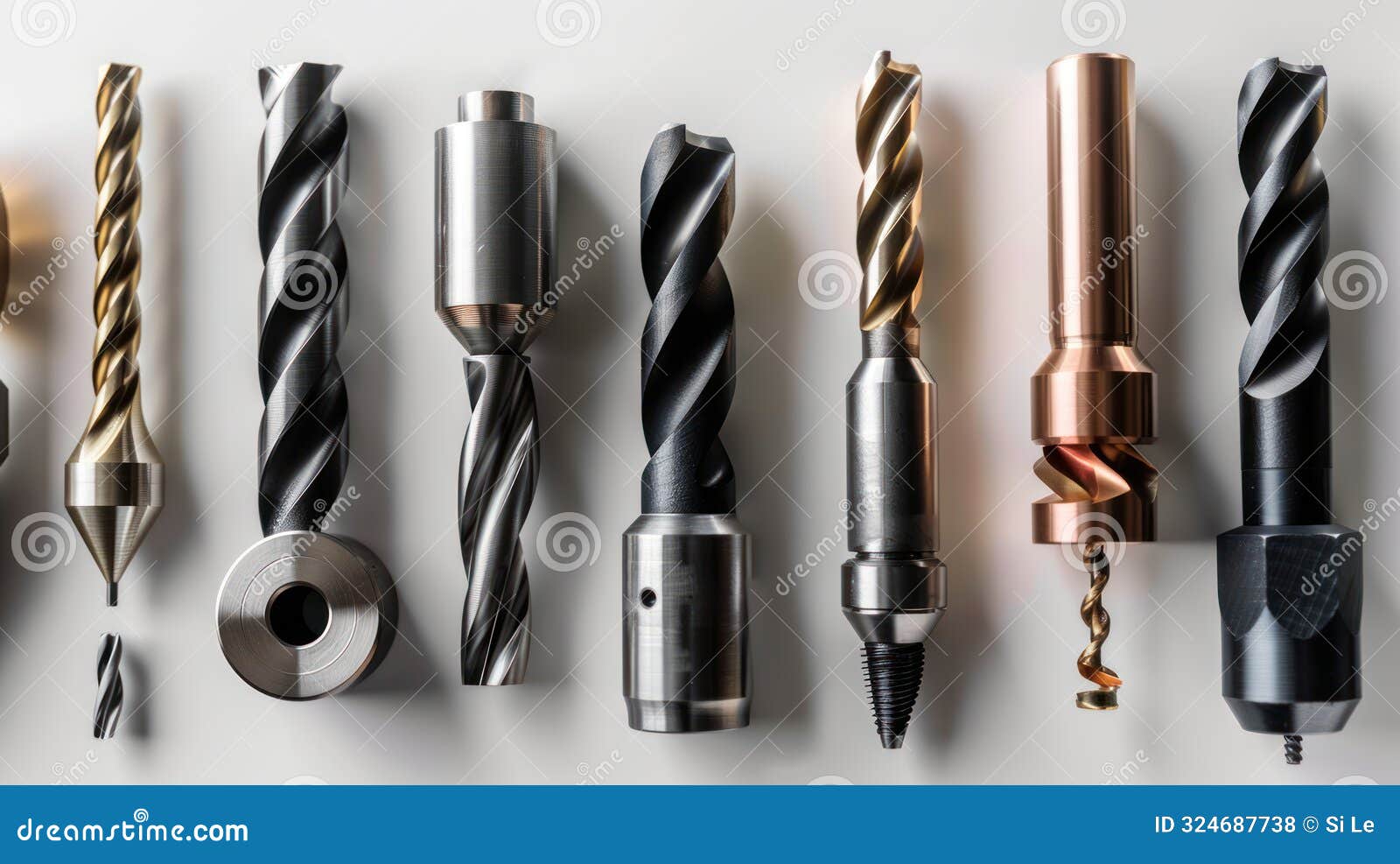 Sintered Carbide CNC Milling and Drilling Tools on White Background ...