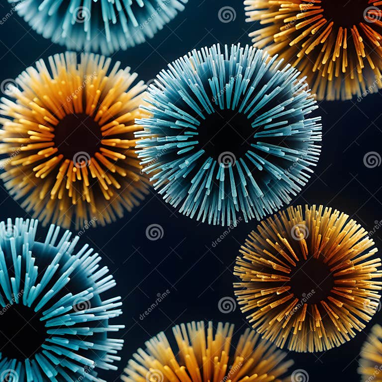 Gradient Sea Urchin Spheres Floating in Deep Blue Ethereal Space. Stock ...