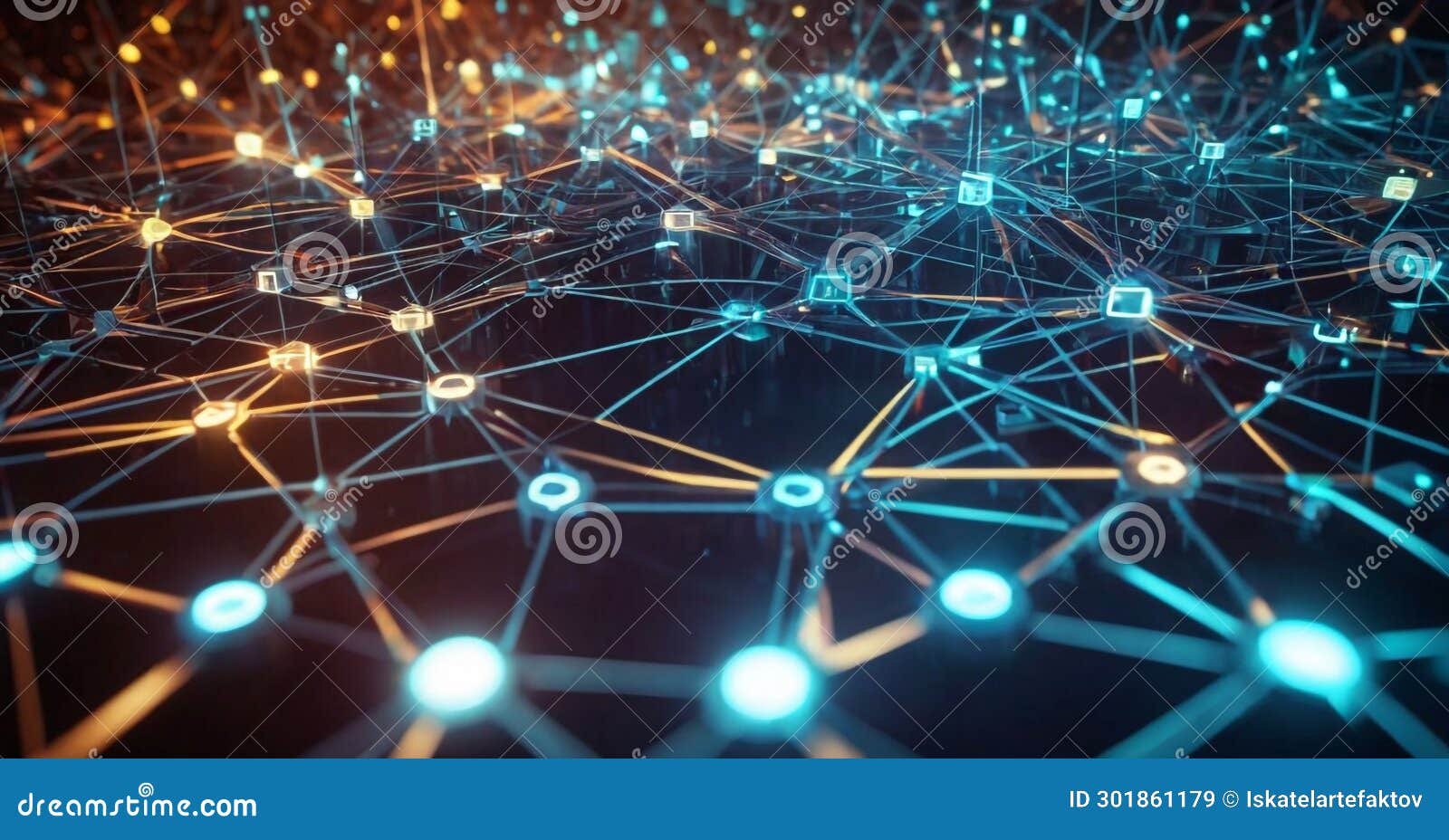 This Image Features a Complex Network of Interconnected Nodes and Lines ...