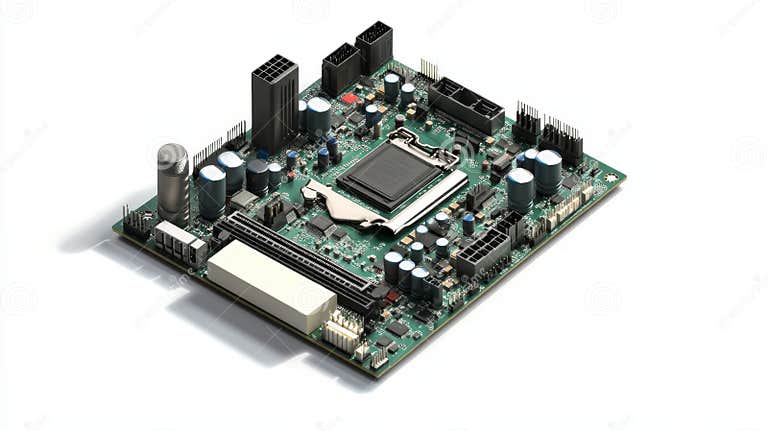 A Detailed View of a Modern Computer Motherboard Showcasing Advanced ...