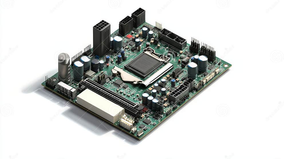 A Detailed View of a Modern Computer Motherboard Showcasing Advanced ...