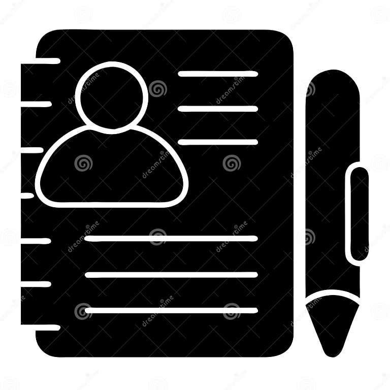 Vector of Profile Notebook with Pen for Personal Data Management and ...