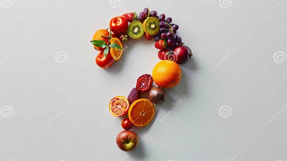 Question Mark Made of Fruits, Generative AI Stock Photo - Image of ...