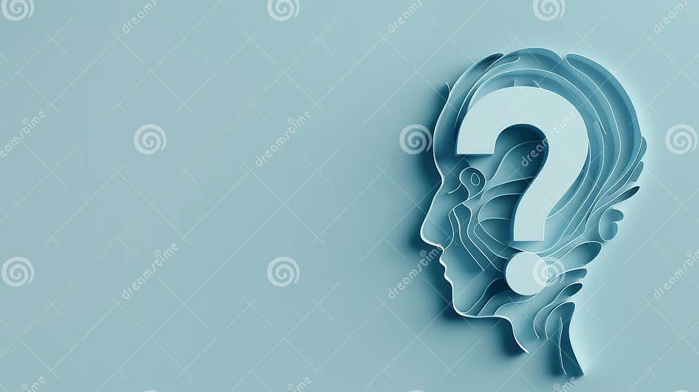 Conceptual Design of a Human Profile with a Question Mark Symbolizing ...
