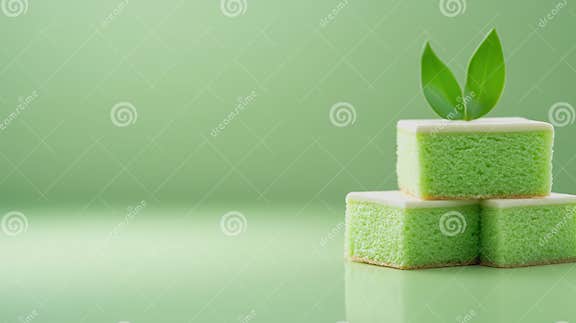 Matcha Cakes on Smooth Gradient Background Stock Photo - Image of ...