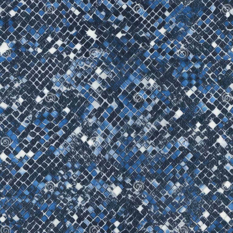 This Image Features a Denim Weave Overlaid with a White Net-like ...