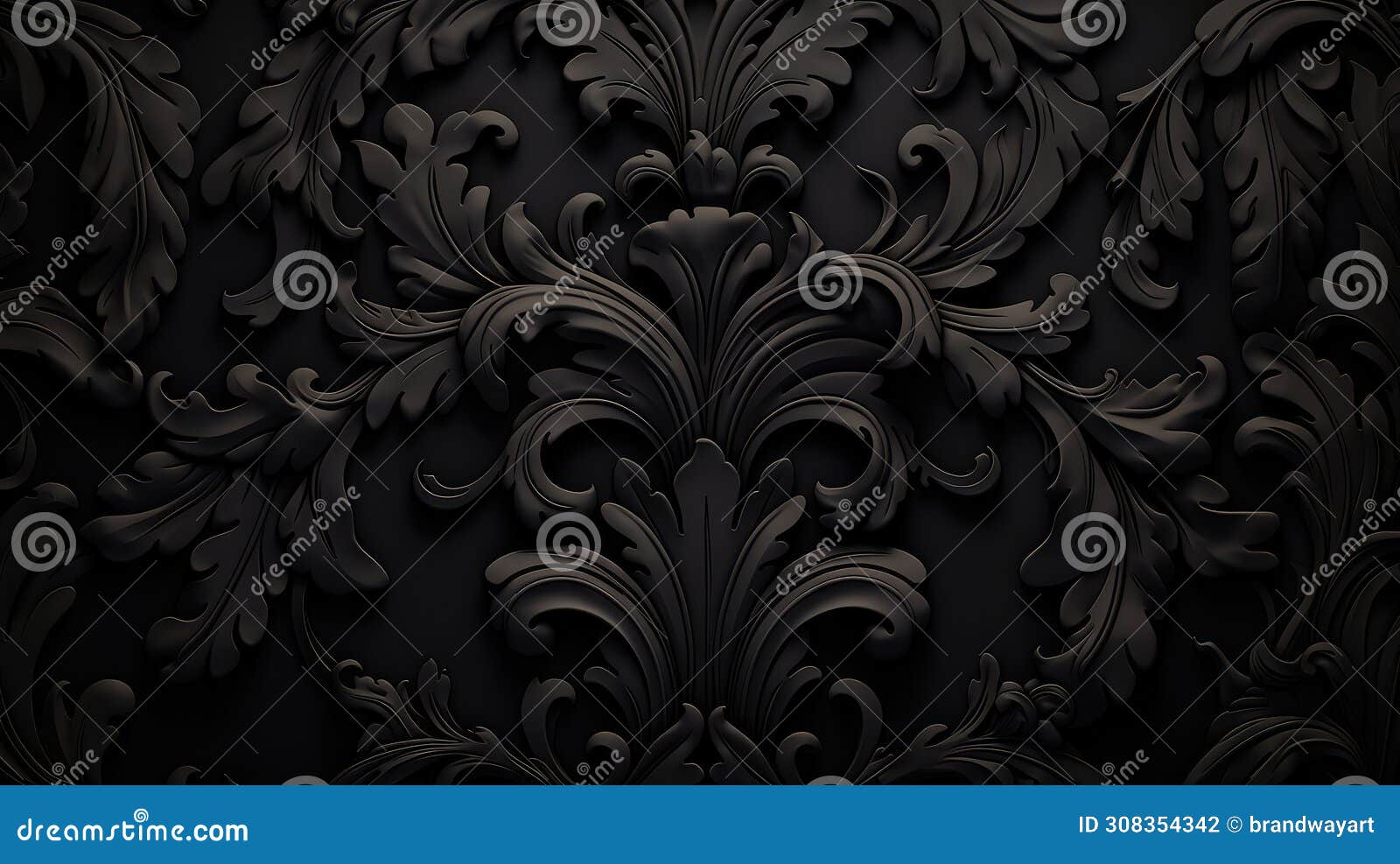 Intricate Design on Black Wallpaper Stock Illustration - Illustration ...