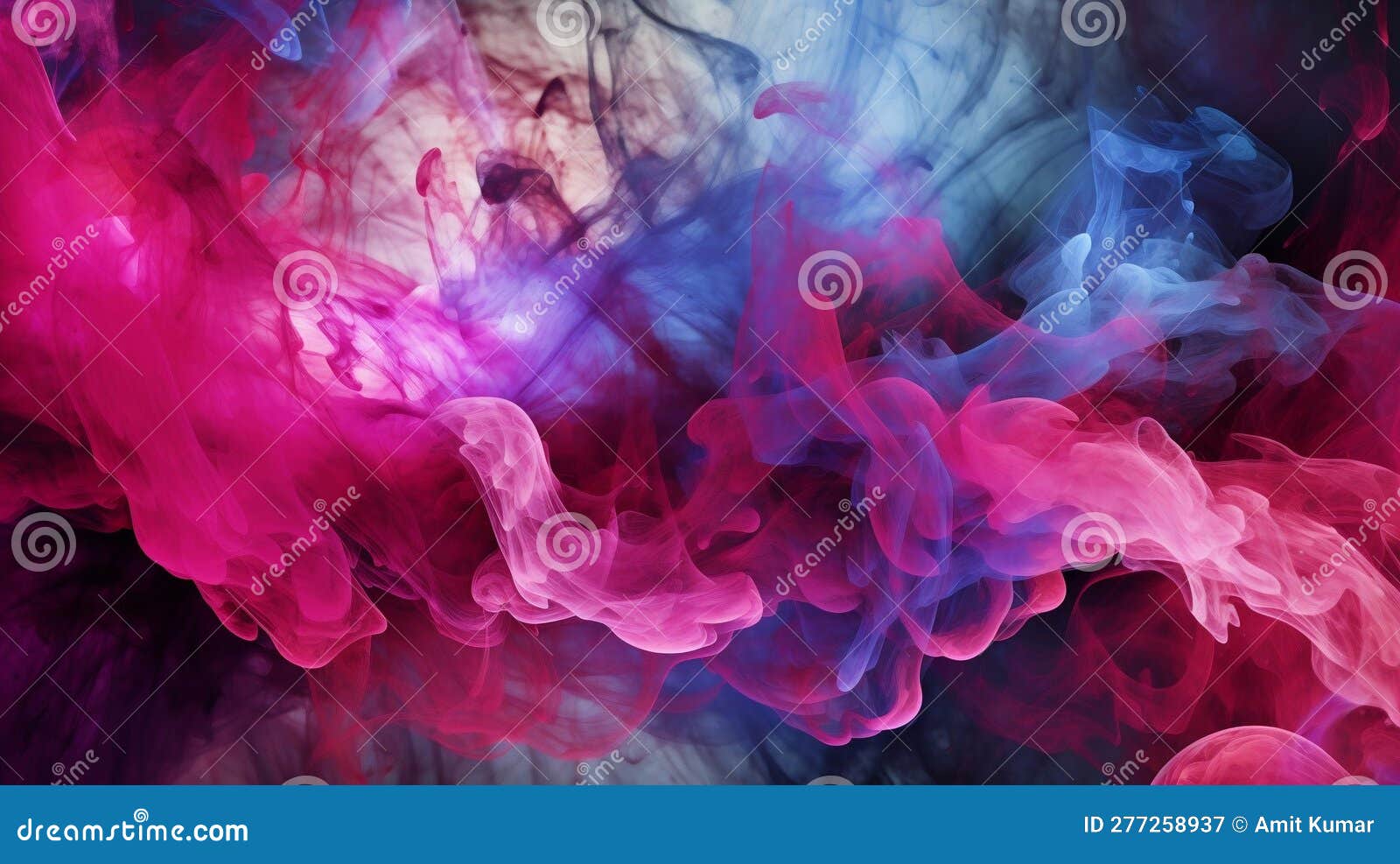 Pink, Blue, White Smoke in the Style of Cosmic Graffiti. Tangled Forms ...